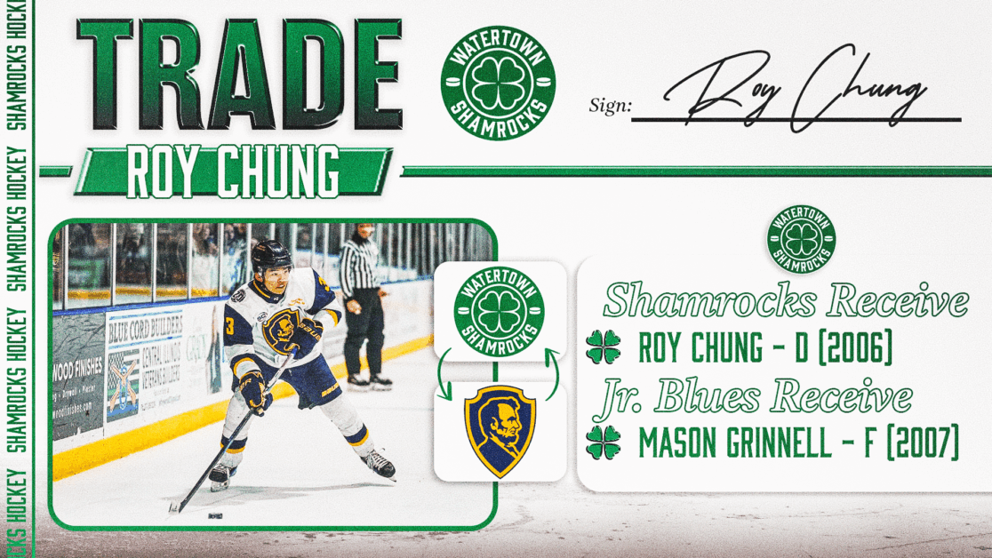 Shamrocks Add Defenseman Chung in Swap with Jr. Blues - Watertown Shamrocks